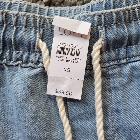 LOFT | Shorts | Nwt Loft Frayed Cotton Linen Drawstring Shorts | Poshmark